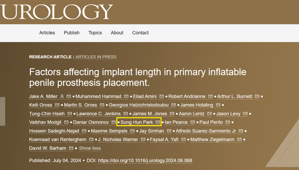 Urology ® (The Gold Journal), 2024, Article - Stand Up Urology